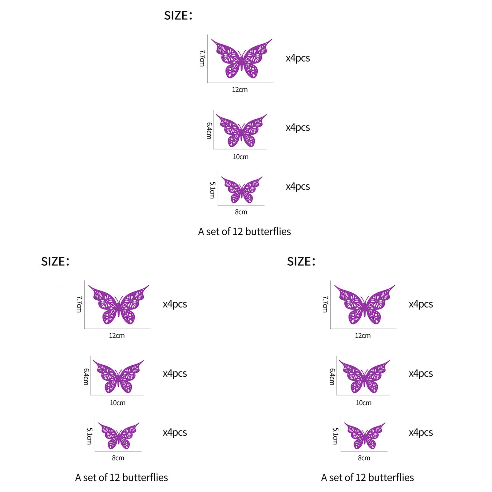 3D Hollow Butterfly Wall DéCor 3 Sizes Butterfly Decor Hollow Carving ...