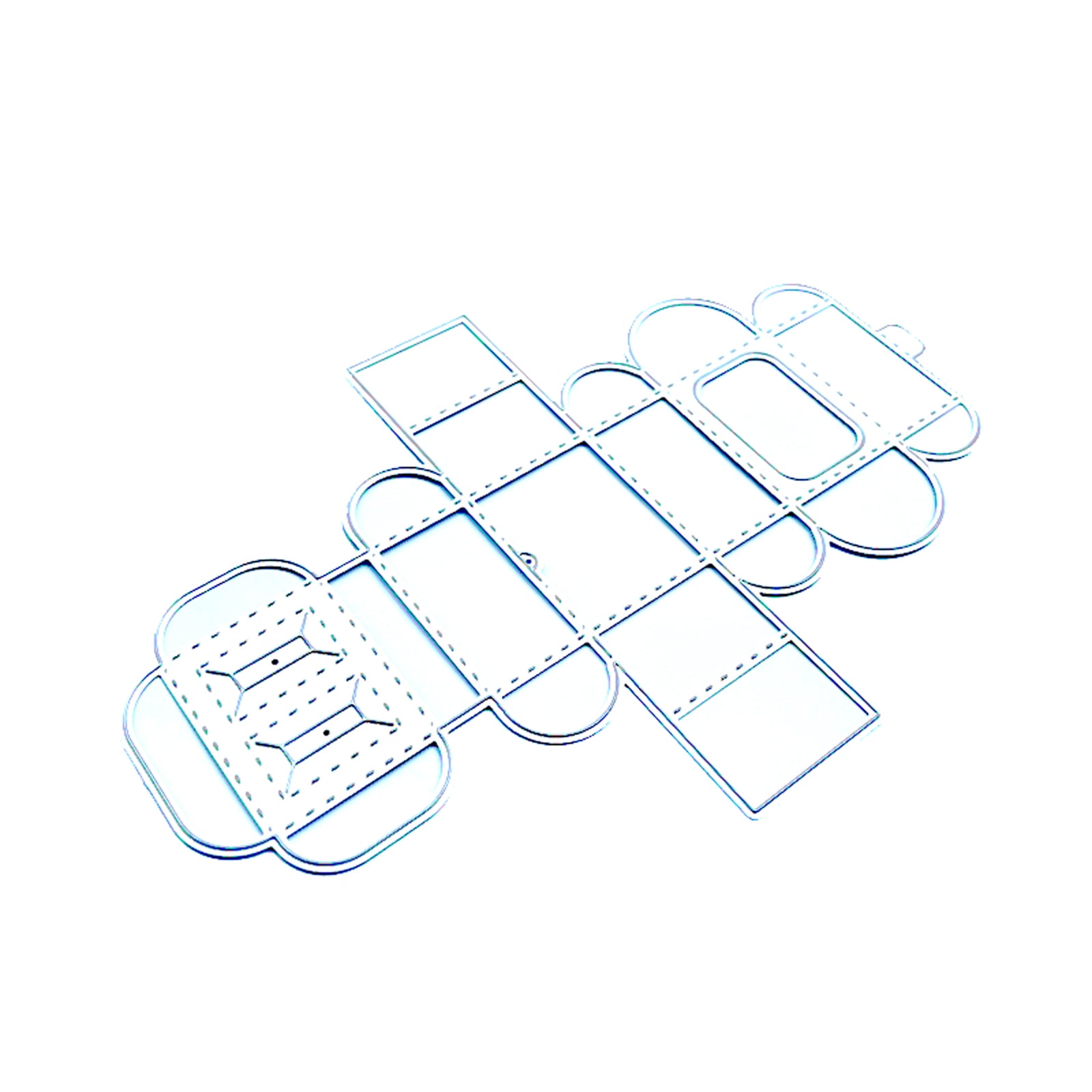 3D Hollow Concave Rectangle Box Metal Cutting Dies Stencil Folding for ...