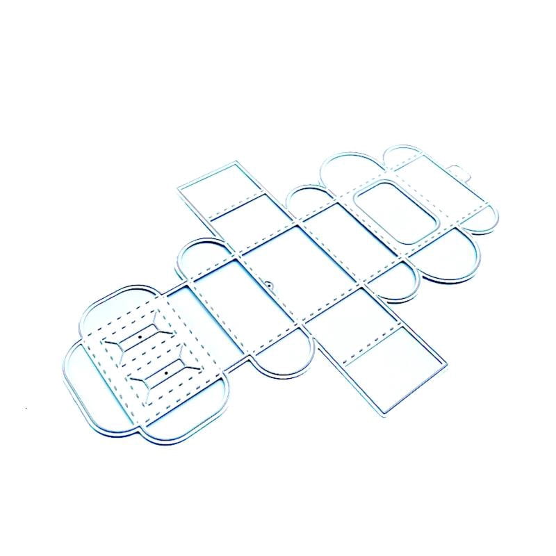 3D Hollow Concave Rectangle Cookies Box Metal Cutting Dies Stencil DIY ...