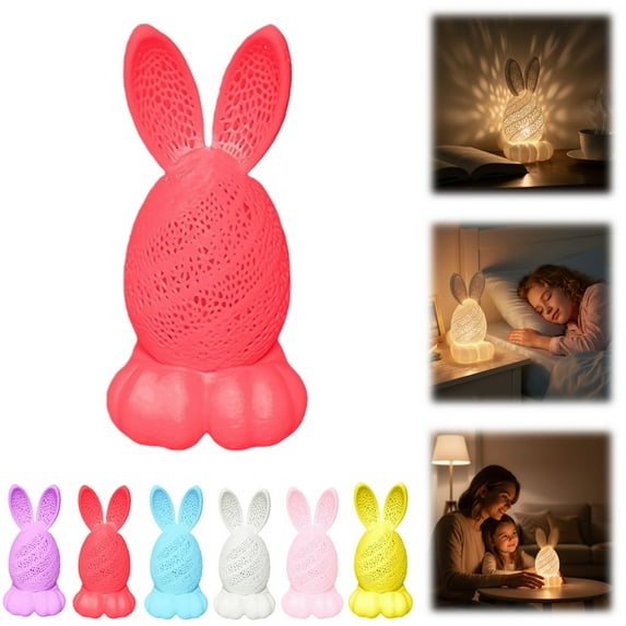 3D Hollow Easter Bunny Night Light, Easter Atmosphere Light, Creative ...