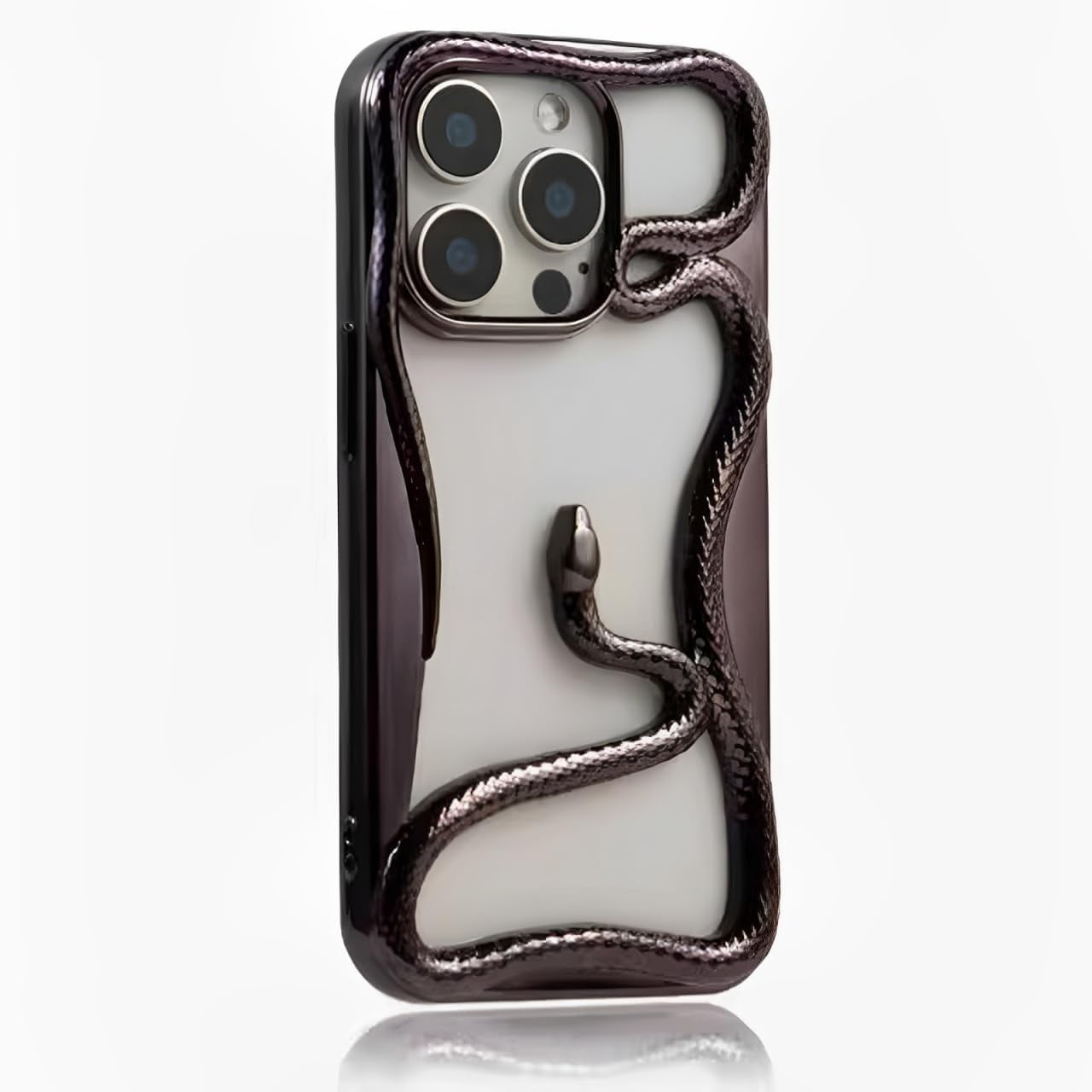3D Hollow Snake Case for iPhone16, 16 Pro, 16 Pro Max, 11/12/13/14/15 Series Creative ...