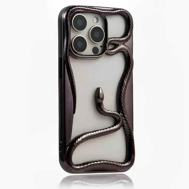 3D Hollow Snake Case for iPhone16, 16 Pro, 16 Pro Max, 11/12/13/14/15 ...