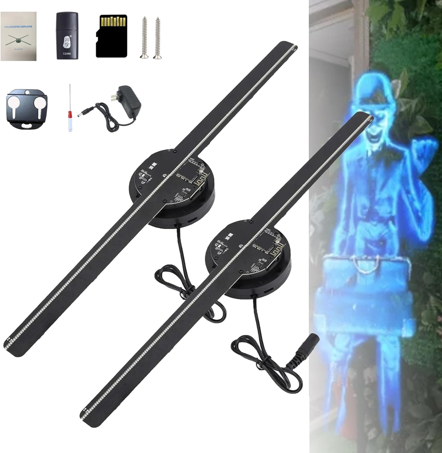 3D Hologram Fan Halloween, Led Fan Hologram Halloween, 3D Fan Hologram ...