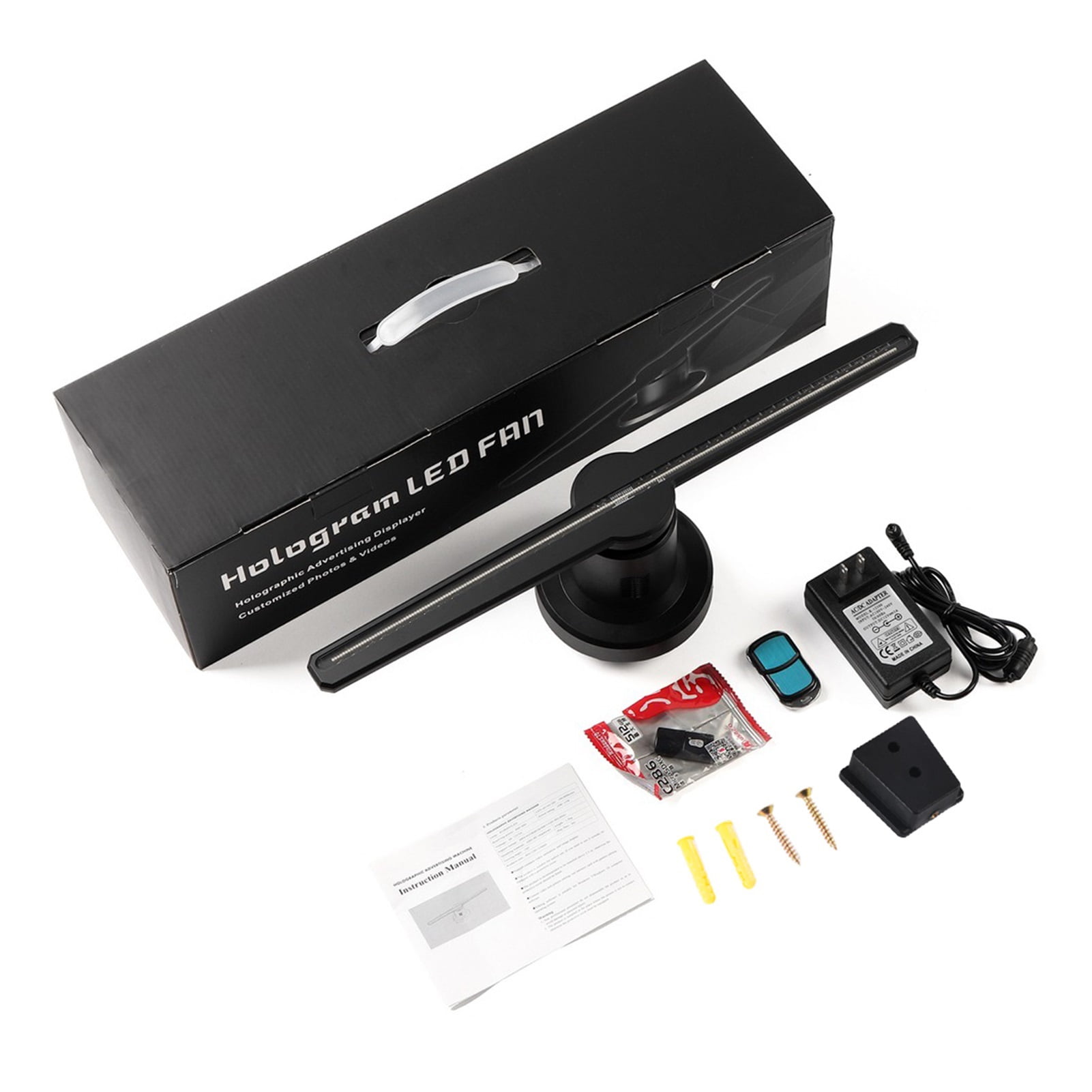 3D Hologram, 3D Hologram Projector LED Fan Light Wifi Sign Advertising Display Holographic ...