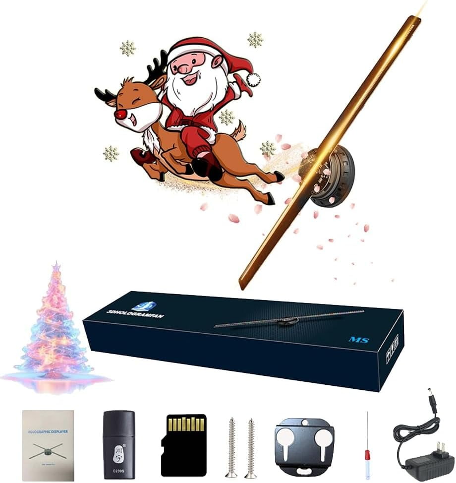 3D Hologram LED Fan Projector, Holographic Christmas Tree, 3D Fan ...