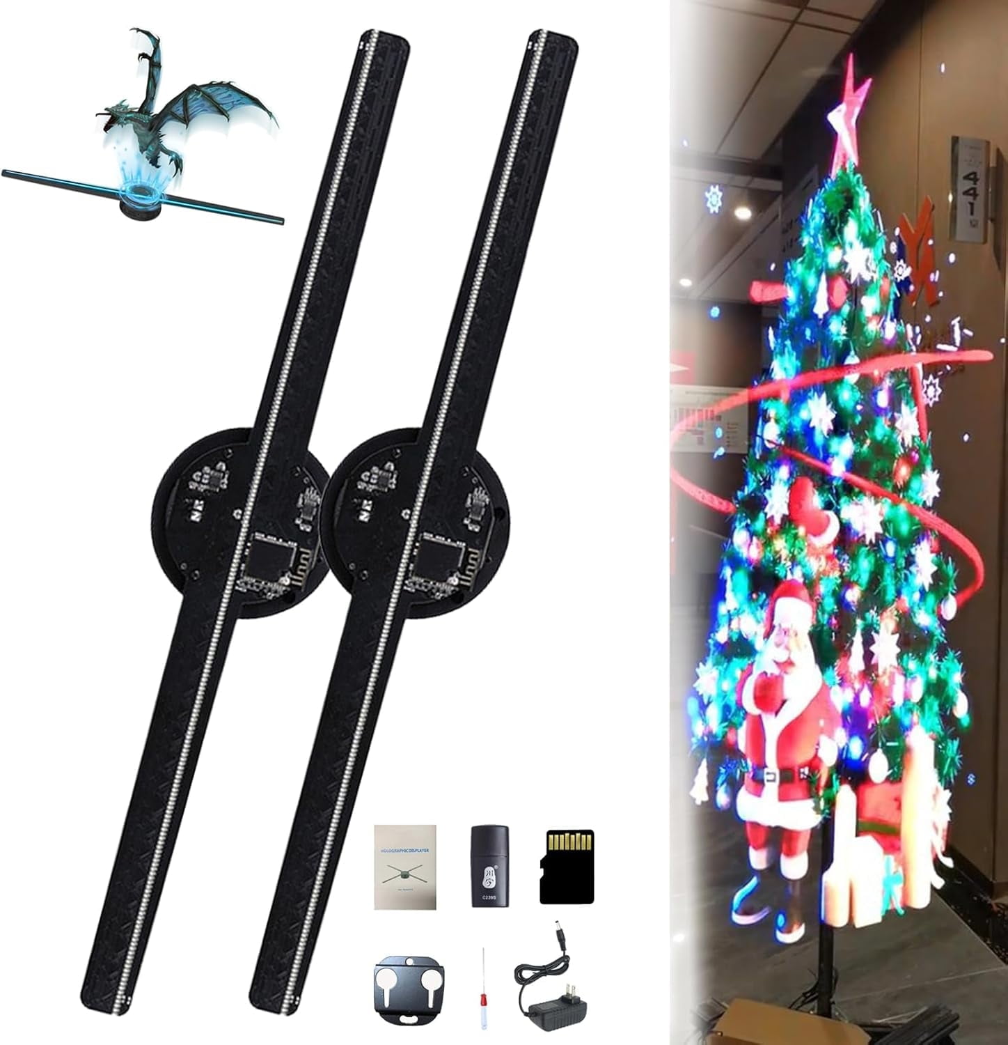 3D Hologram Led Fan Projector, Hologram Fan, 16.5" Holographic Fan with ...