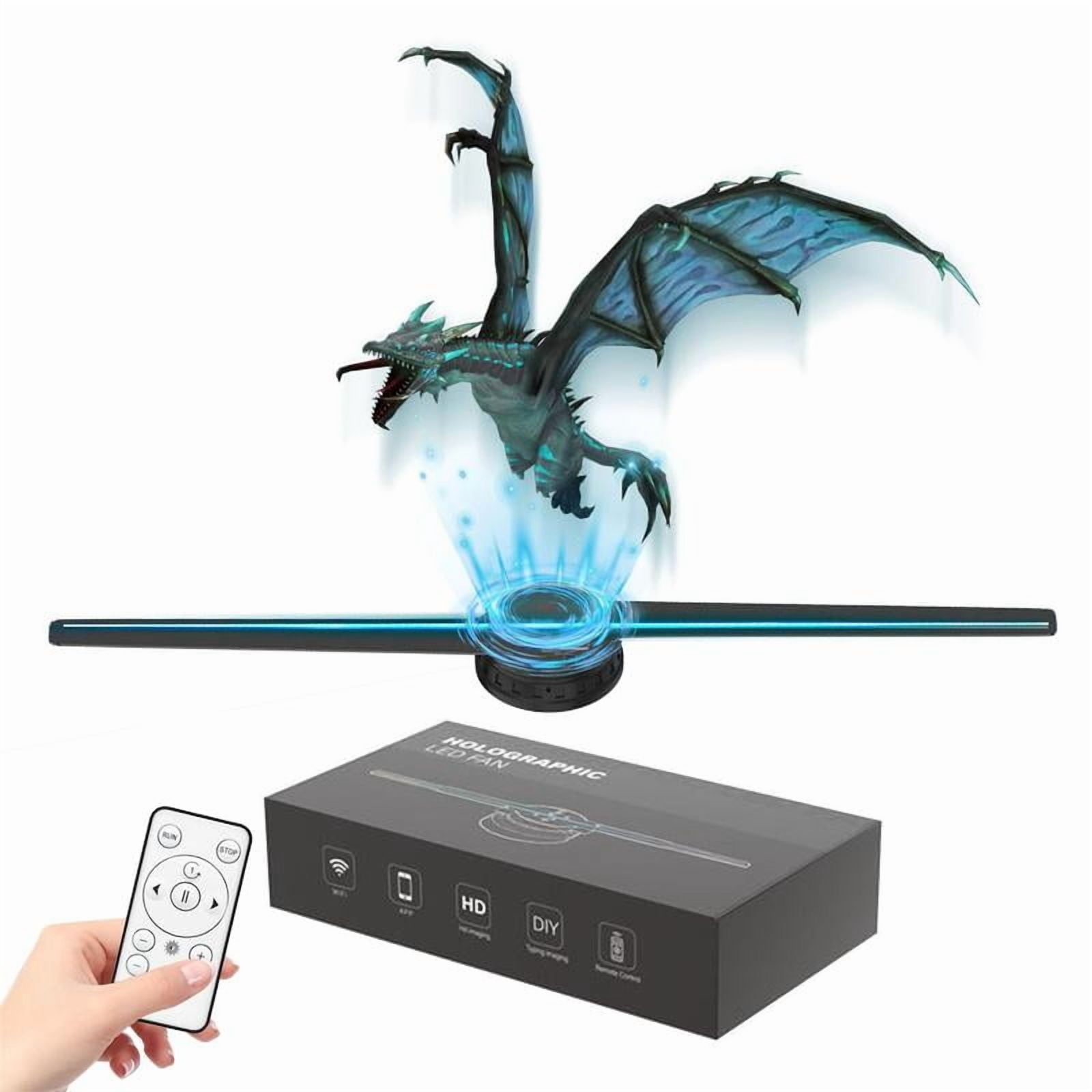 3D Hologram Projection Fan, 42cm 2-Blade LED Holographic Display for ...