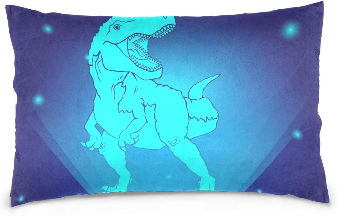 3D Hologram of Tyrannosaurus Velvet Oblong Lumbar Plush Throw Pillow ...
