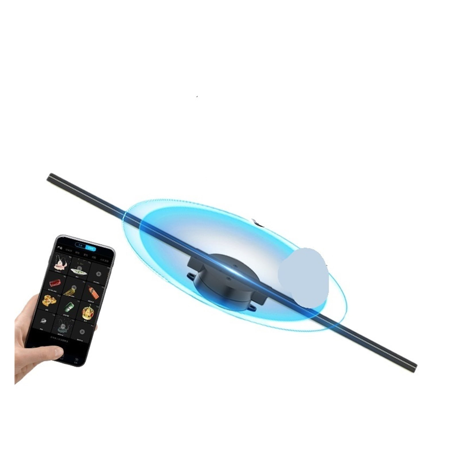 3D Holographic Fan Air Suspension 3d Hologram Advertising Display Led Fan42cm Naked ,3d Naked ...