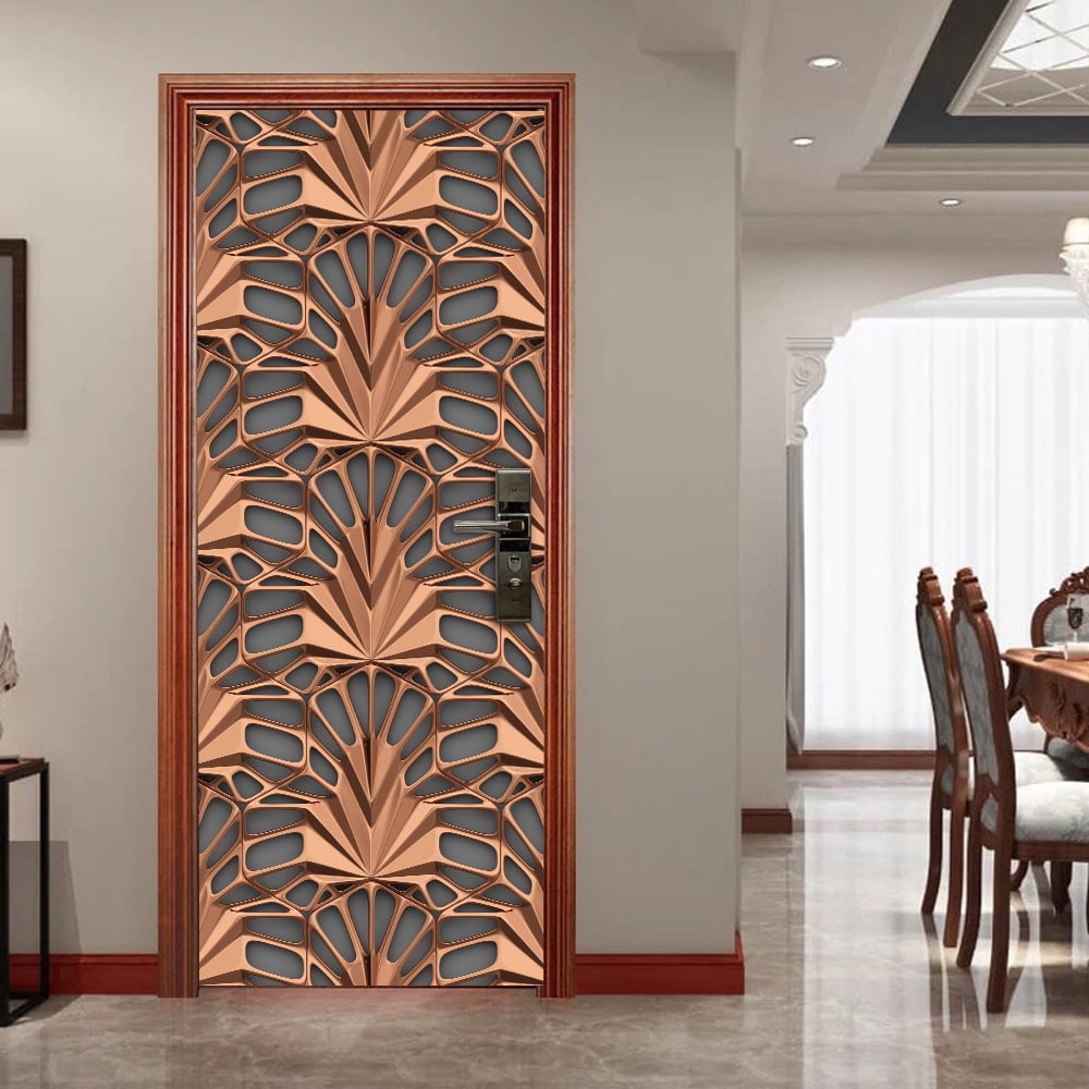 3D Honeycomb Door Stickers Solid Geometry Mural Decal Modern Space Art ...