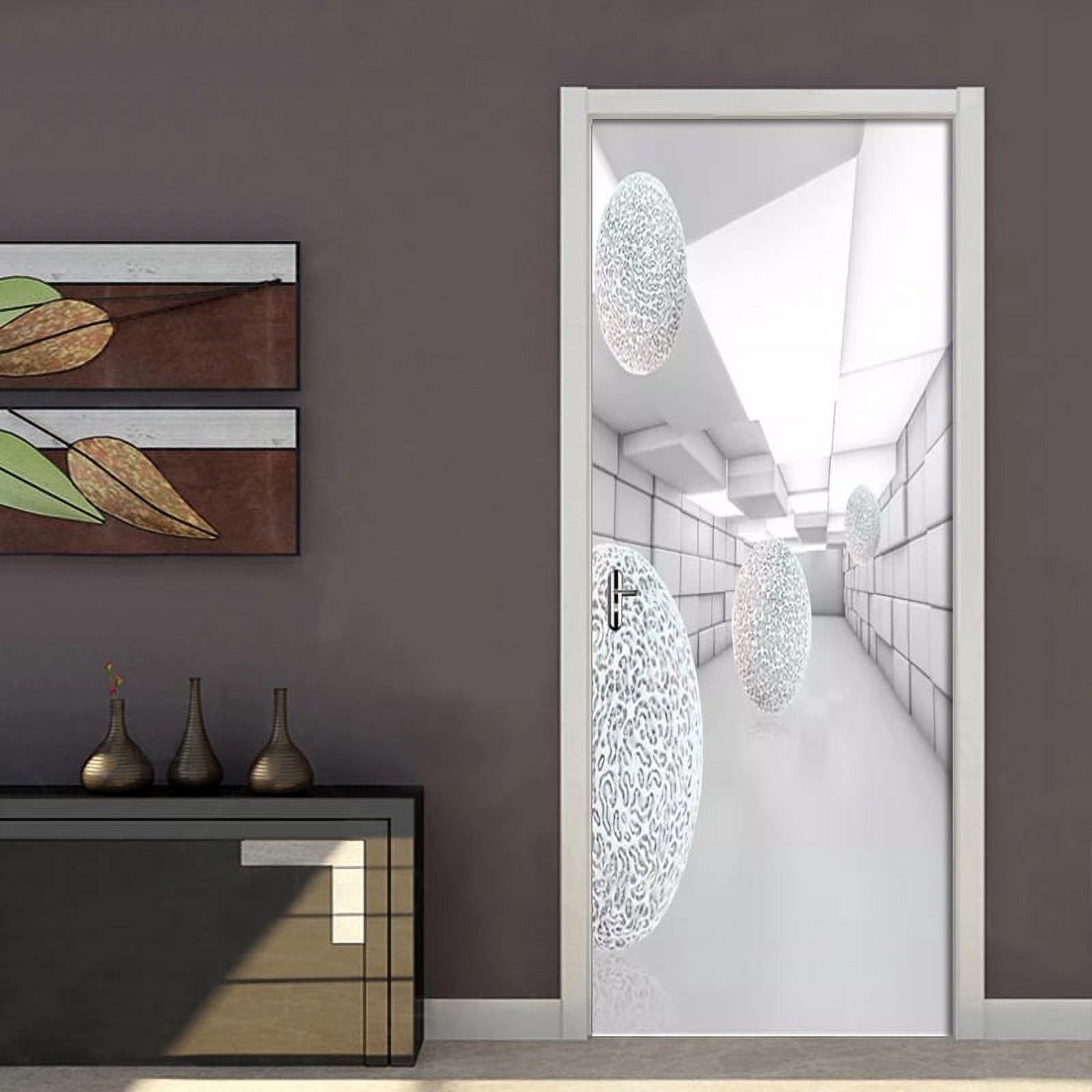 3D Honeycomb Door Stickers Solid Geometry Mural Decal Modern Space Art ...