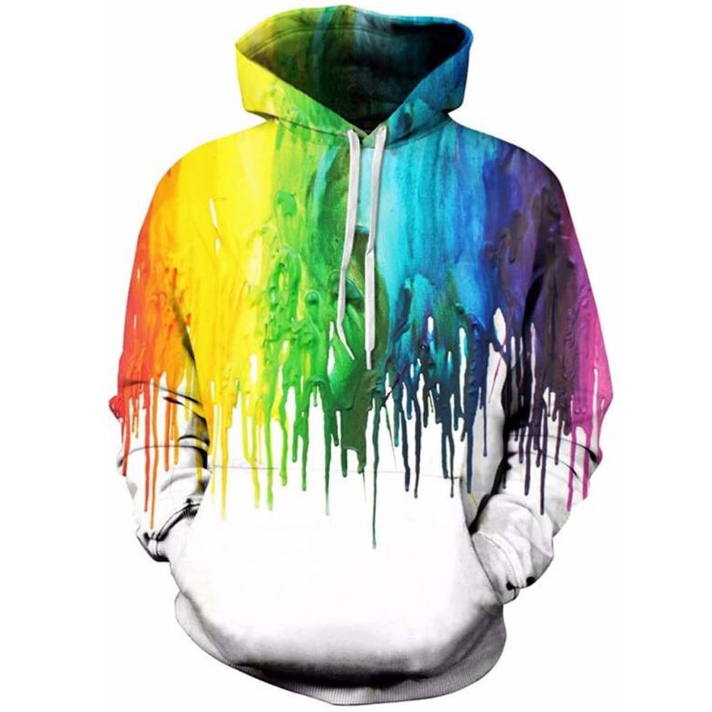 3D Hoodies Men Splatter Colorful Paint Stains 3D Print 2024 New ...
