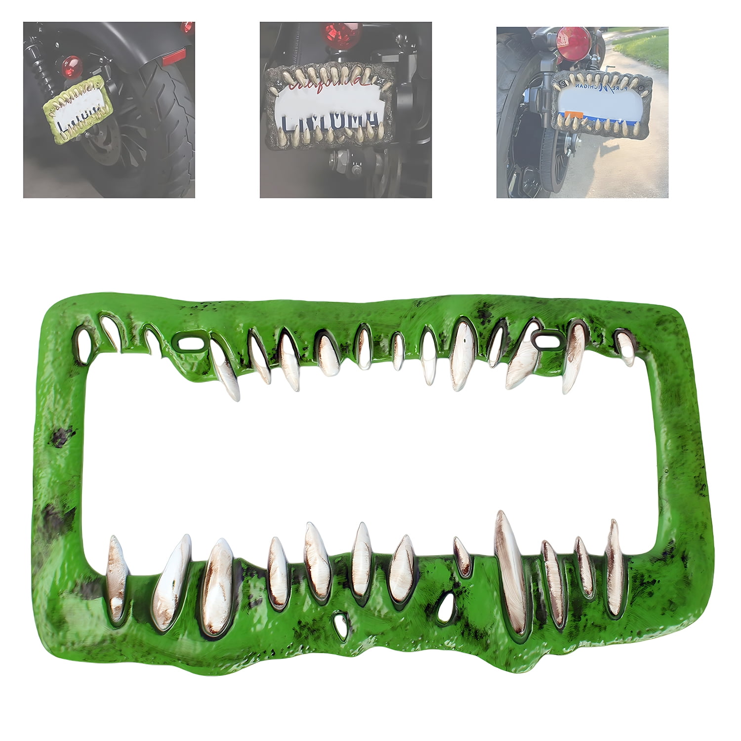 3D Horror Shark Creature Teeth License Plate Frame Durable Car ...