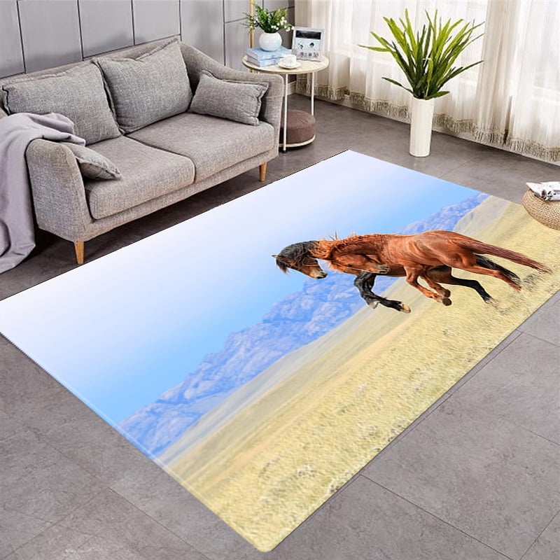 3D Horse Pattern Carpet for Living Room Animal Area Rug Bedroom Bedside ...