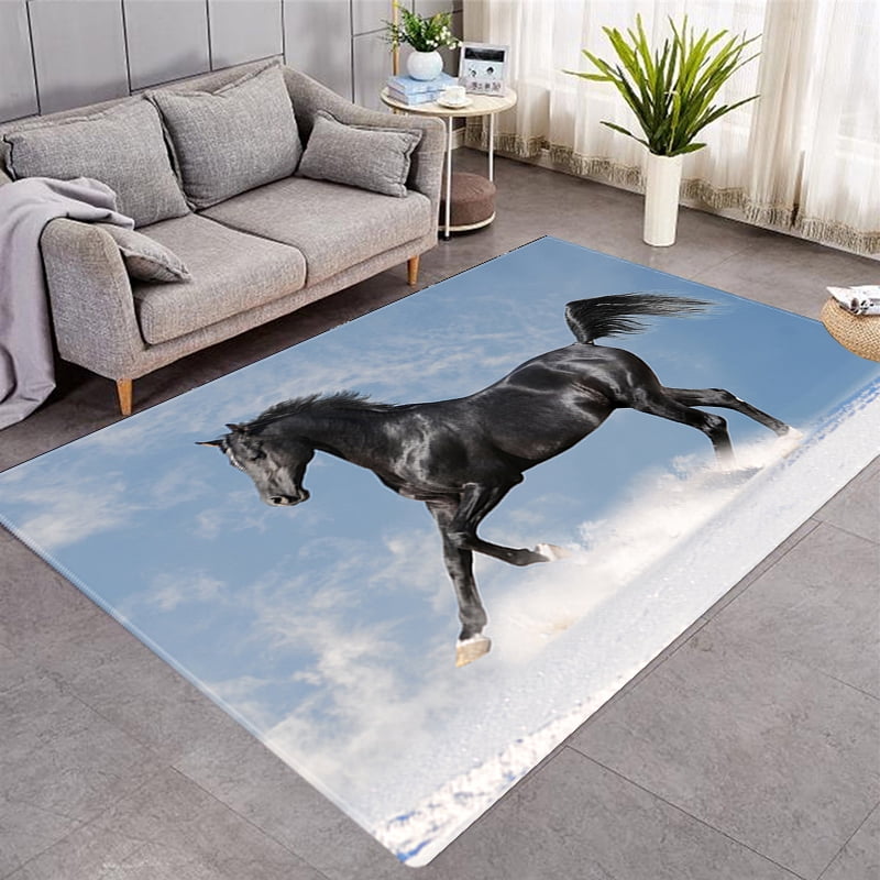 3D Horse Pattern Carpet for Living Room Animal Area Rug Bedroom Bedside ...