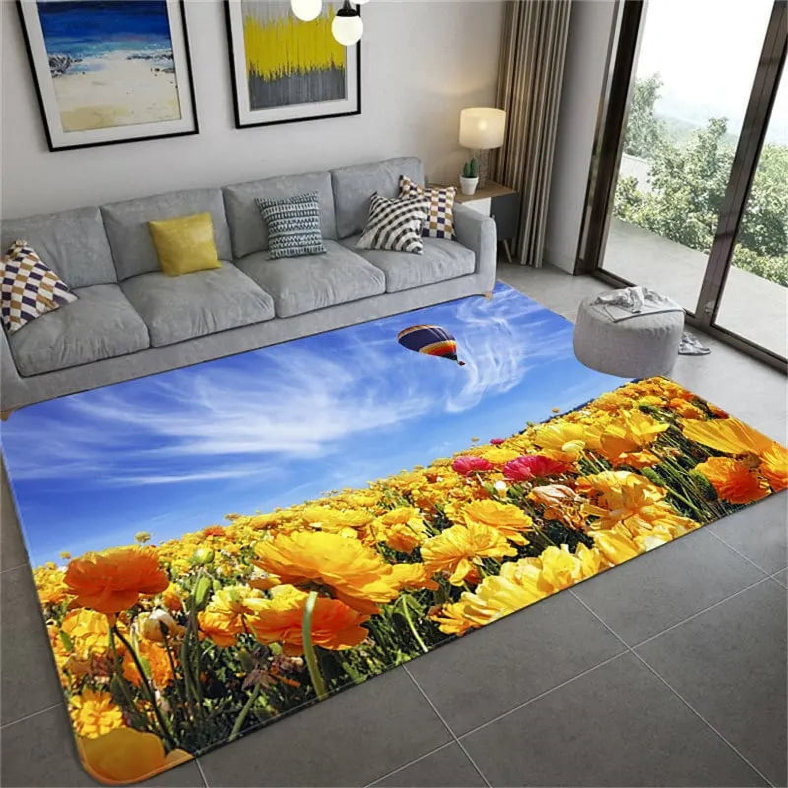 3D Hot Air Balloon Bedroom r Rug Living Room Nordic Scenery Floor Mat ...