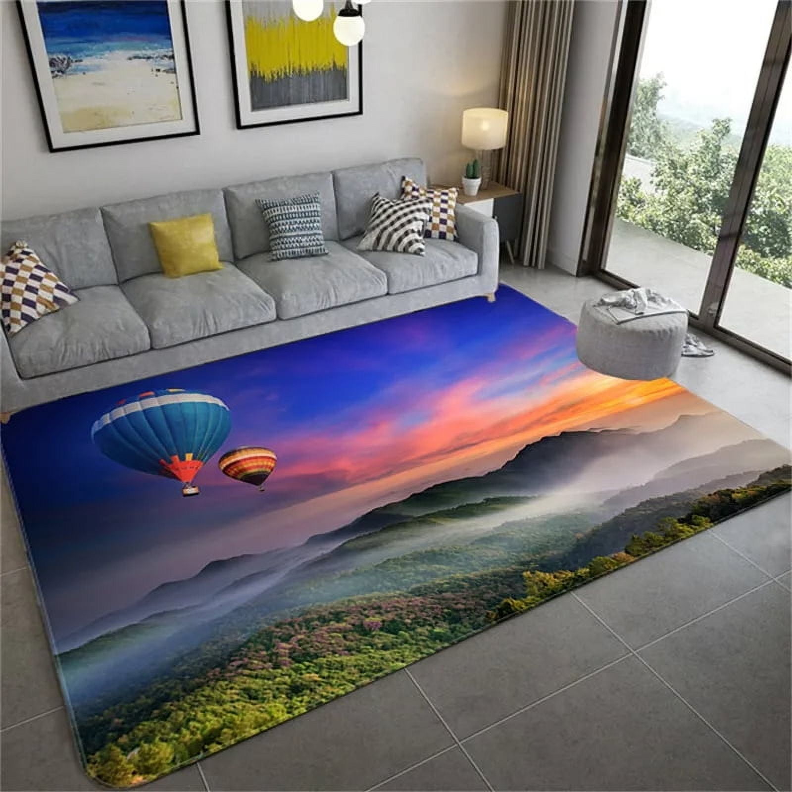 3D Hot Air Balloon Bedroom r Rug Living Room Nordic Scenery Floor Mat ...
