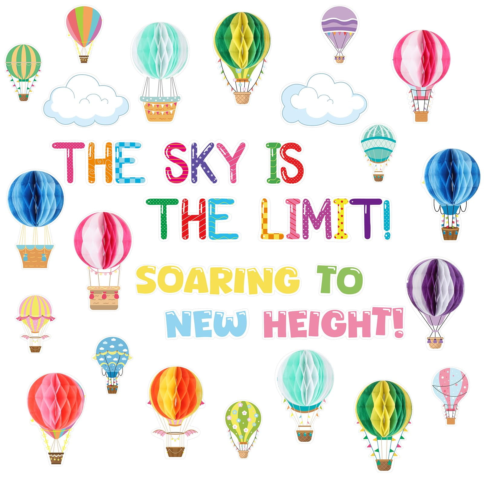 3D Hot Air Balloon Bulletin Board Decor School Classroom Bulletin Board ...