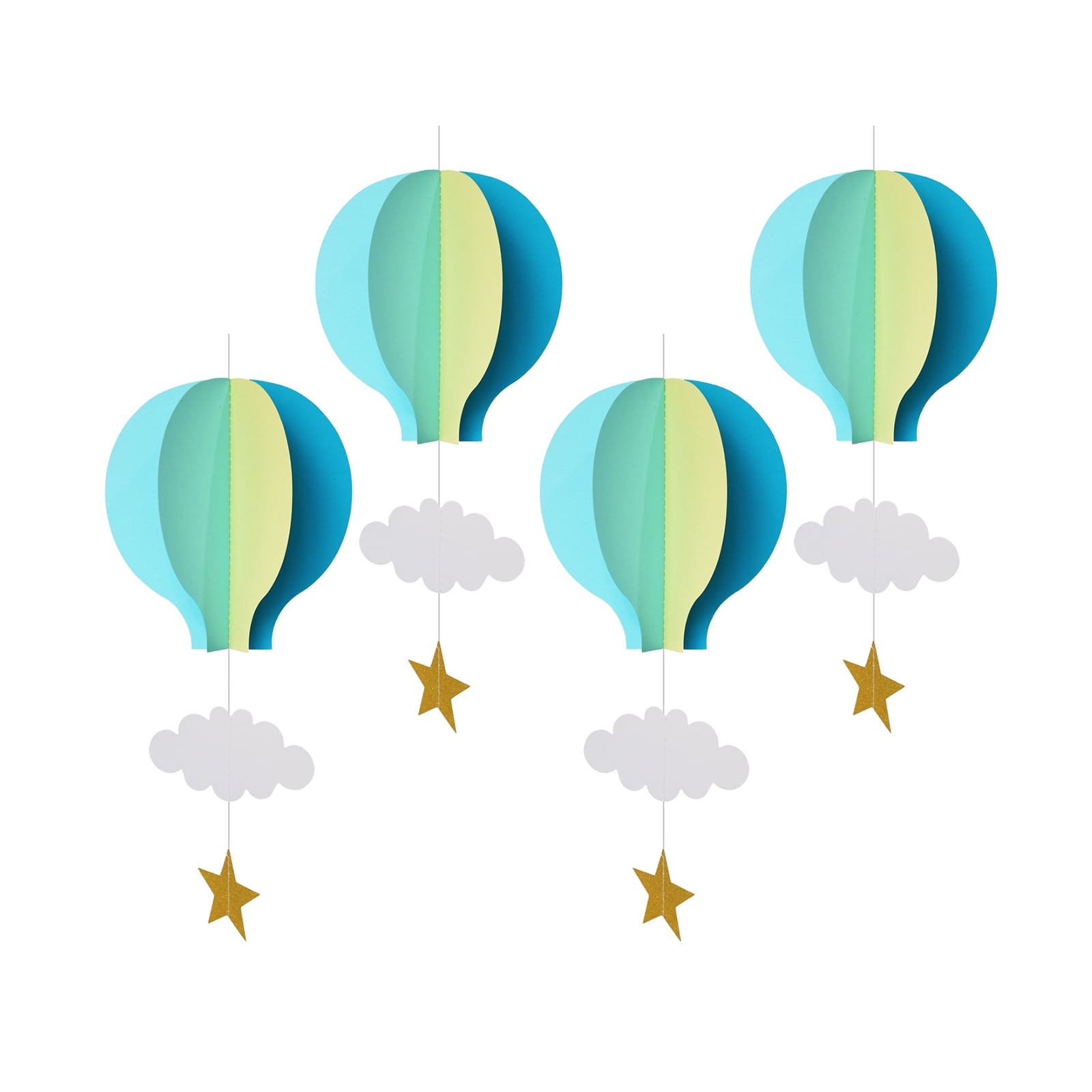 3D Hot Air Balloon Hanging Paper Pendant for Party Gathering Birthday ...
