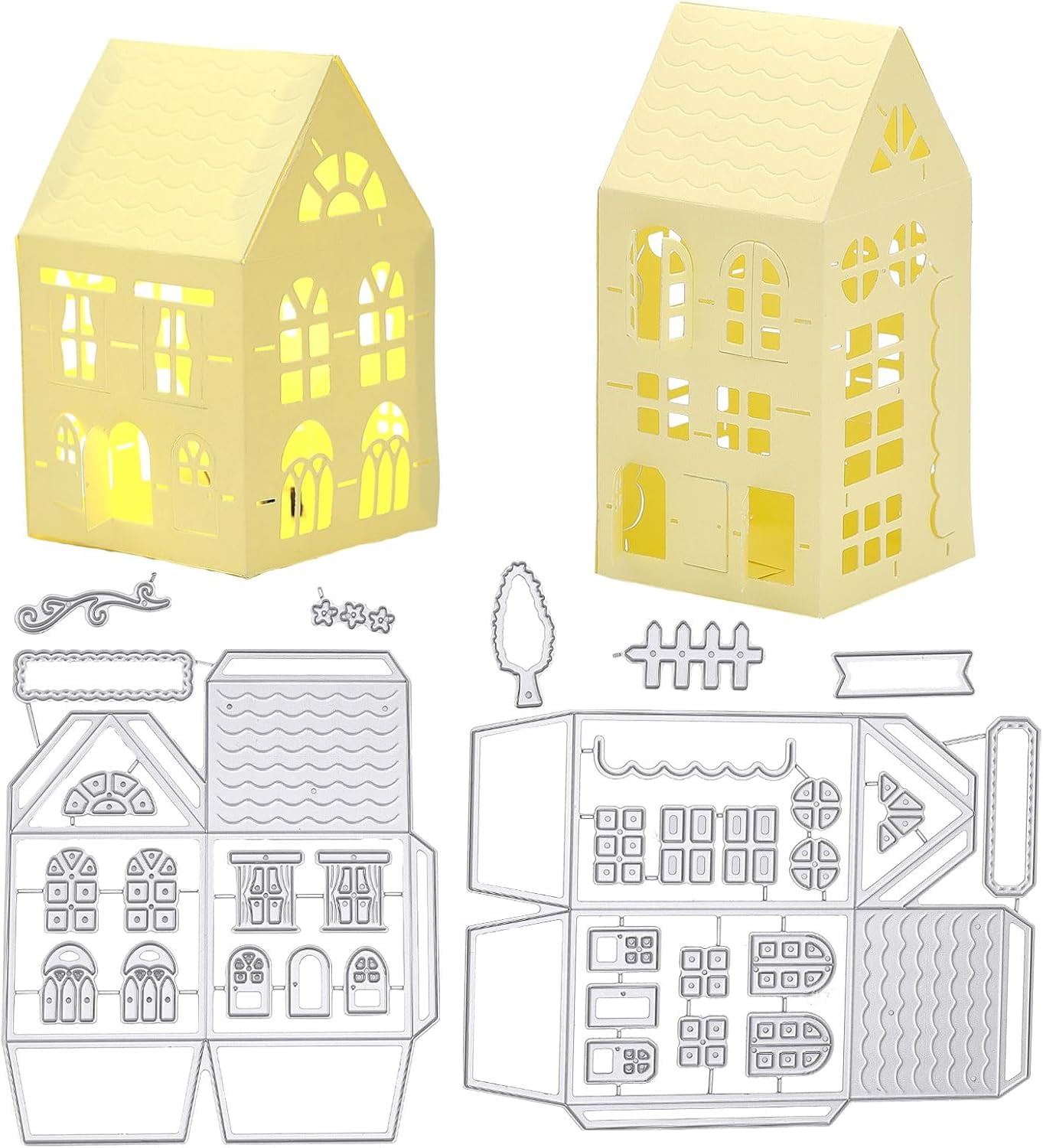 3D House Cutting Dies House Embossing Stencil Template Carbon Steel Die ...