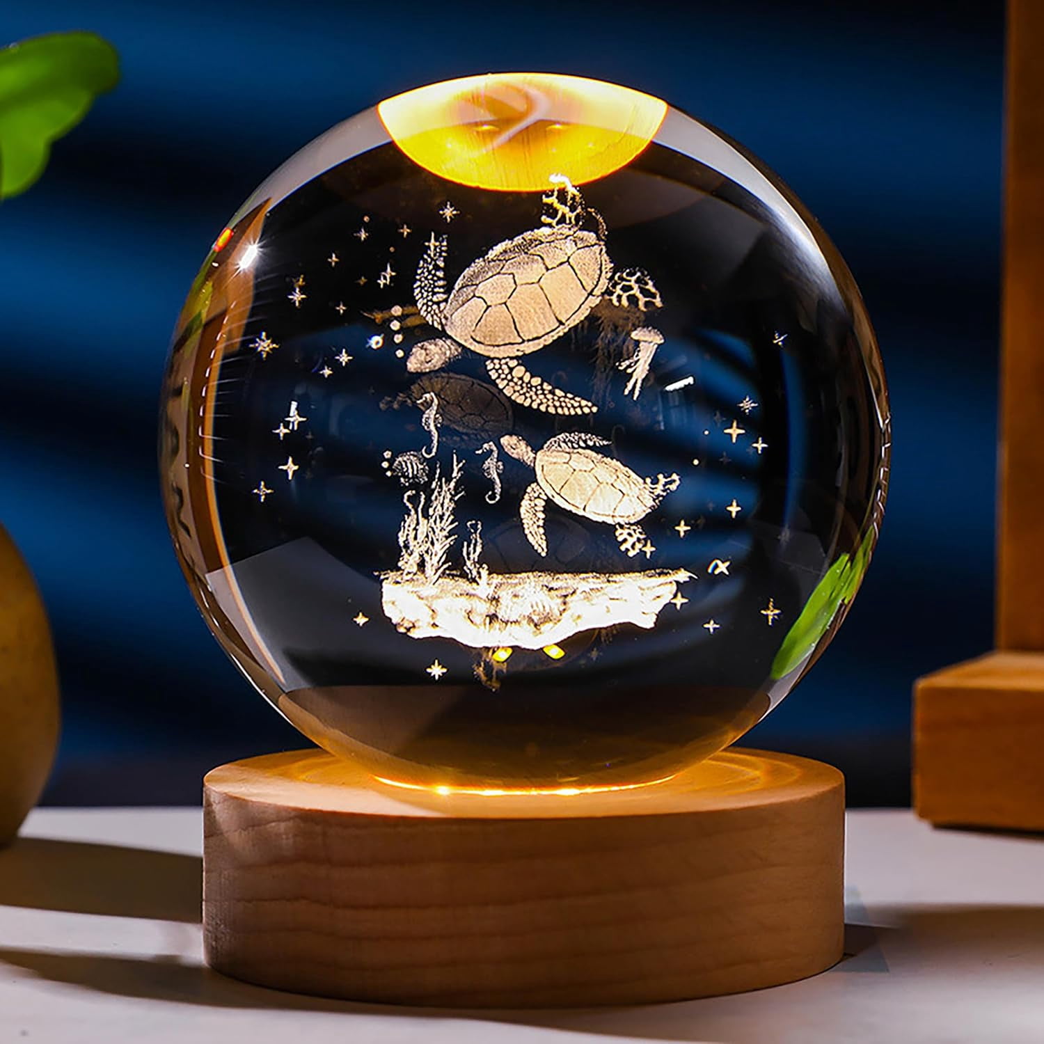 3D Hummingbird Crystal Ball 60mm - Hummingbird Figurine Glass Animal ...