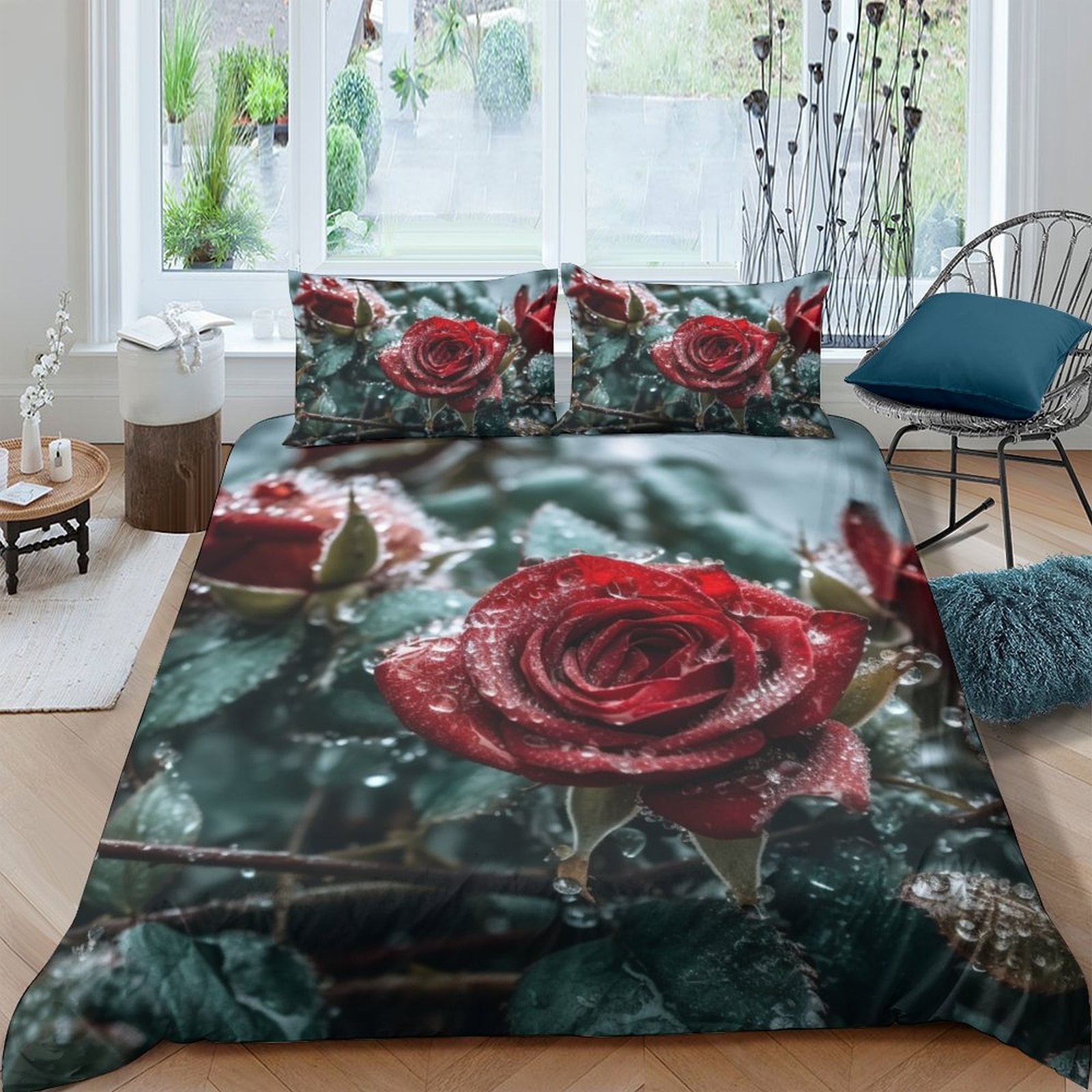 3D Ice Rose Printed Duvet Cover Set Girl Woman Modern Bedspreads Home ...
