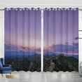 3D Iconic Building Sunset Landscape Sunshade Curtains Luxury Living ...