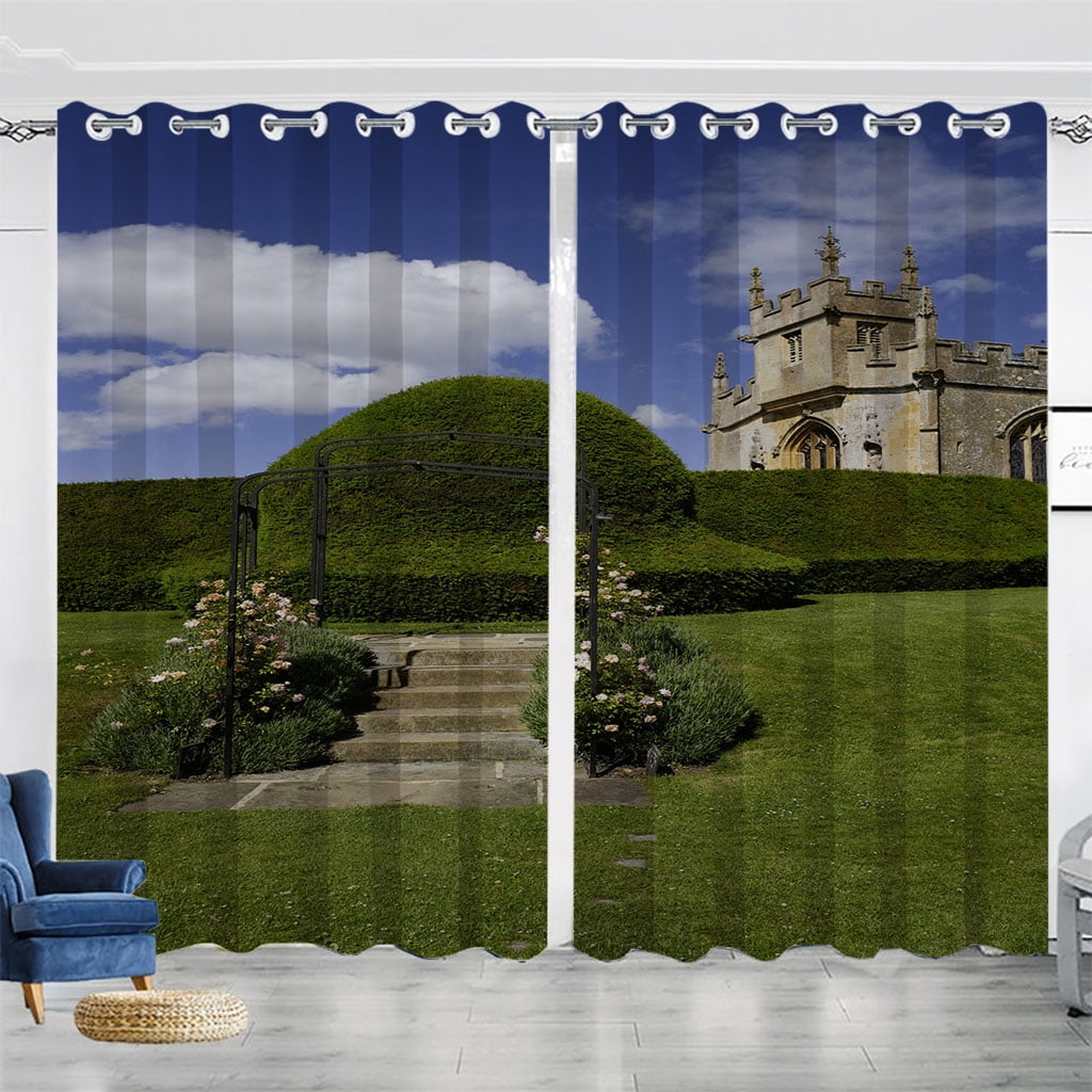 3D Iconic Building Sunset Landscape Sunshade Curtains Luxury Living ...
