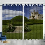 3D Iconic Building Sunset Landscape Sunshade Curtains Luxury Living ...