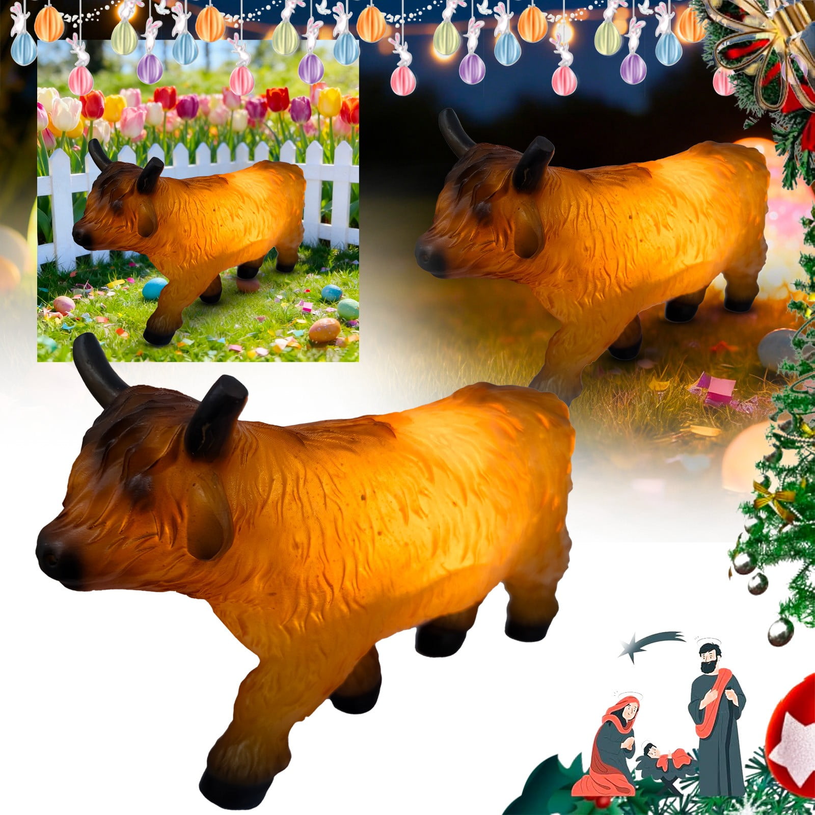 3D Illuminated Yak Figurine Resin Material Yak Shape Handmade Yak ...