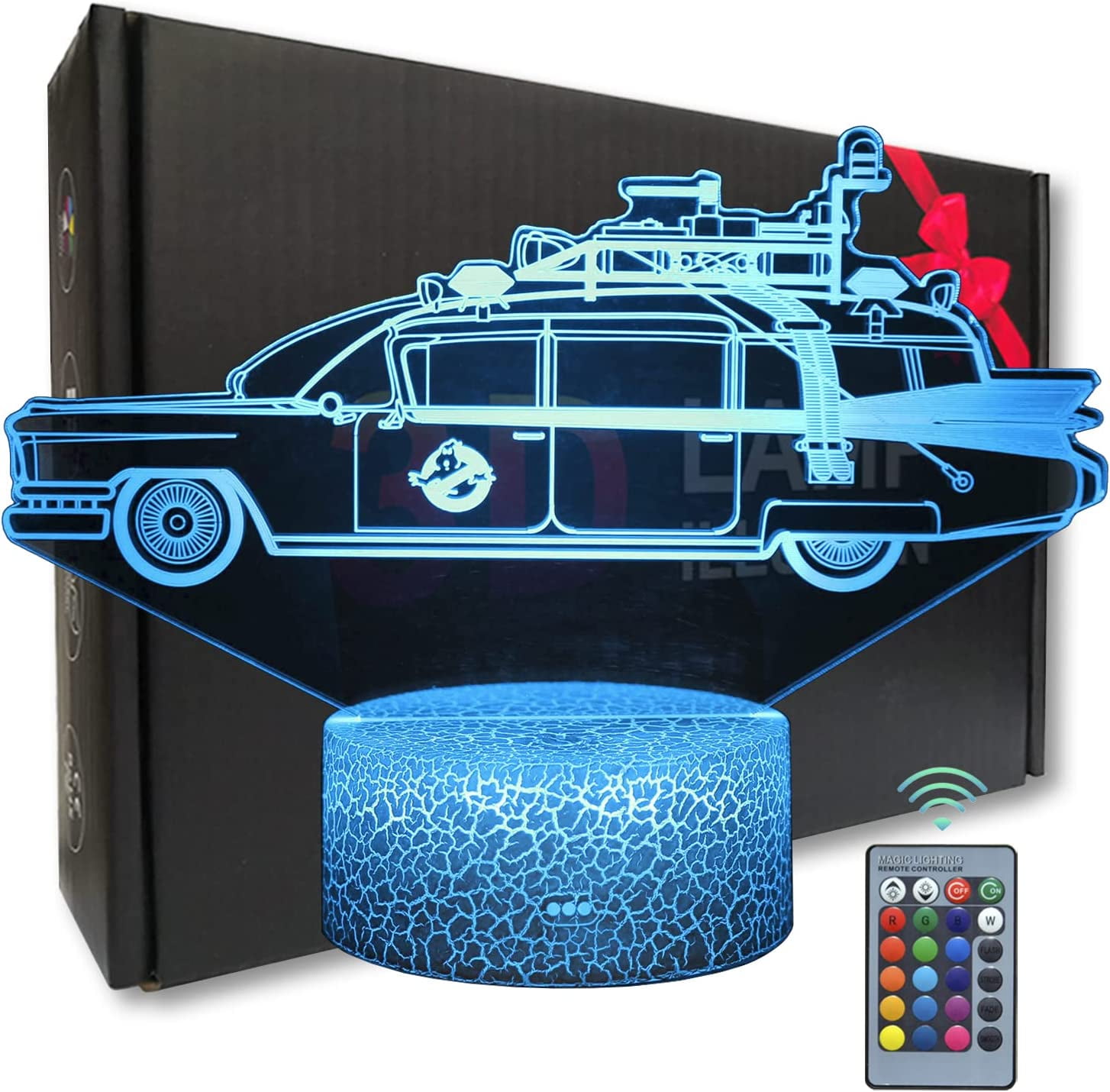 3D Illusion ECTO-1 Model Night Light LED Lamp 16 Colors Changeable with ...