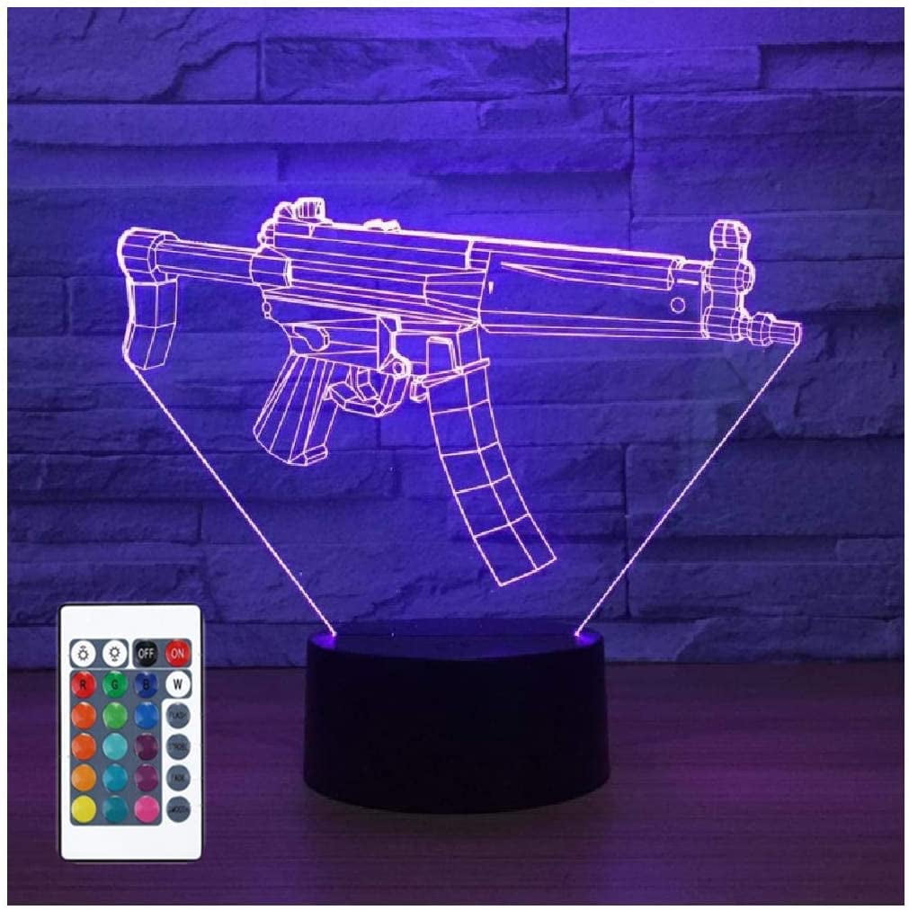 3D Illusion Gun Lamp: Cool Stuff for Your Room Boys, Game Room Decor ...
