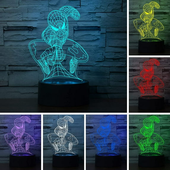 3D Illusion LED Night Light,Visual Creative 7 Colors Gradual Changing ...