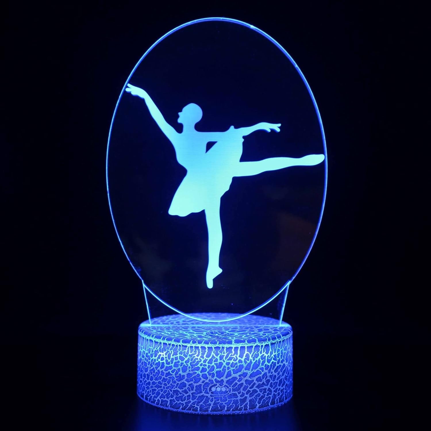 3D Illusion Lamp Ballet II Mood Light 7 Colour Changing Acrylic LED ...