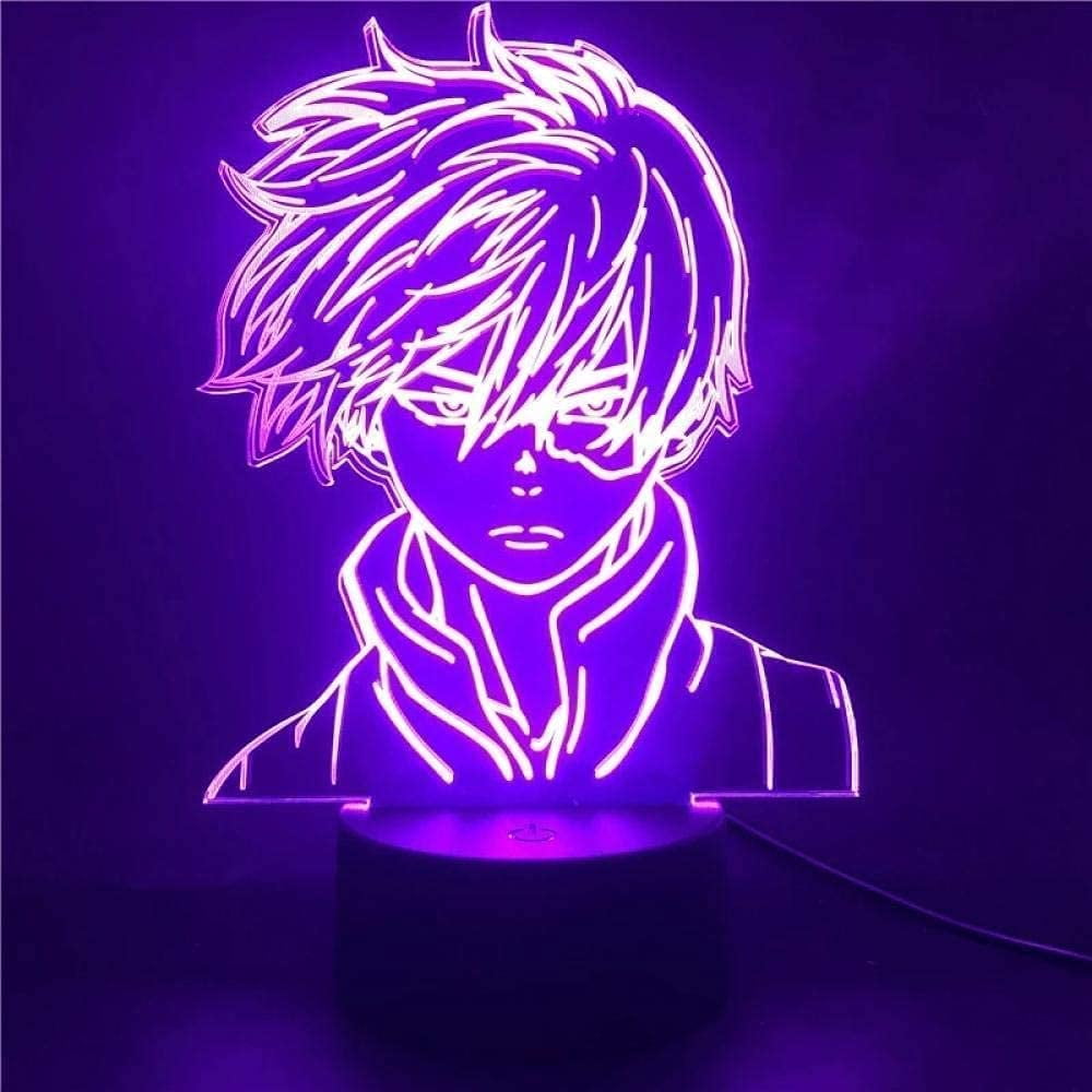 3D Illusion Lamp Led Night Light Anime My Hero Academia Shoto Todoroki ...