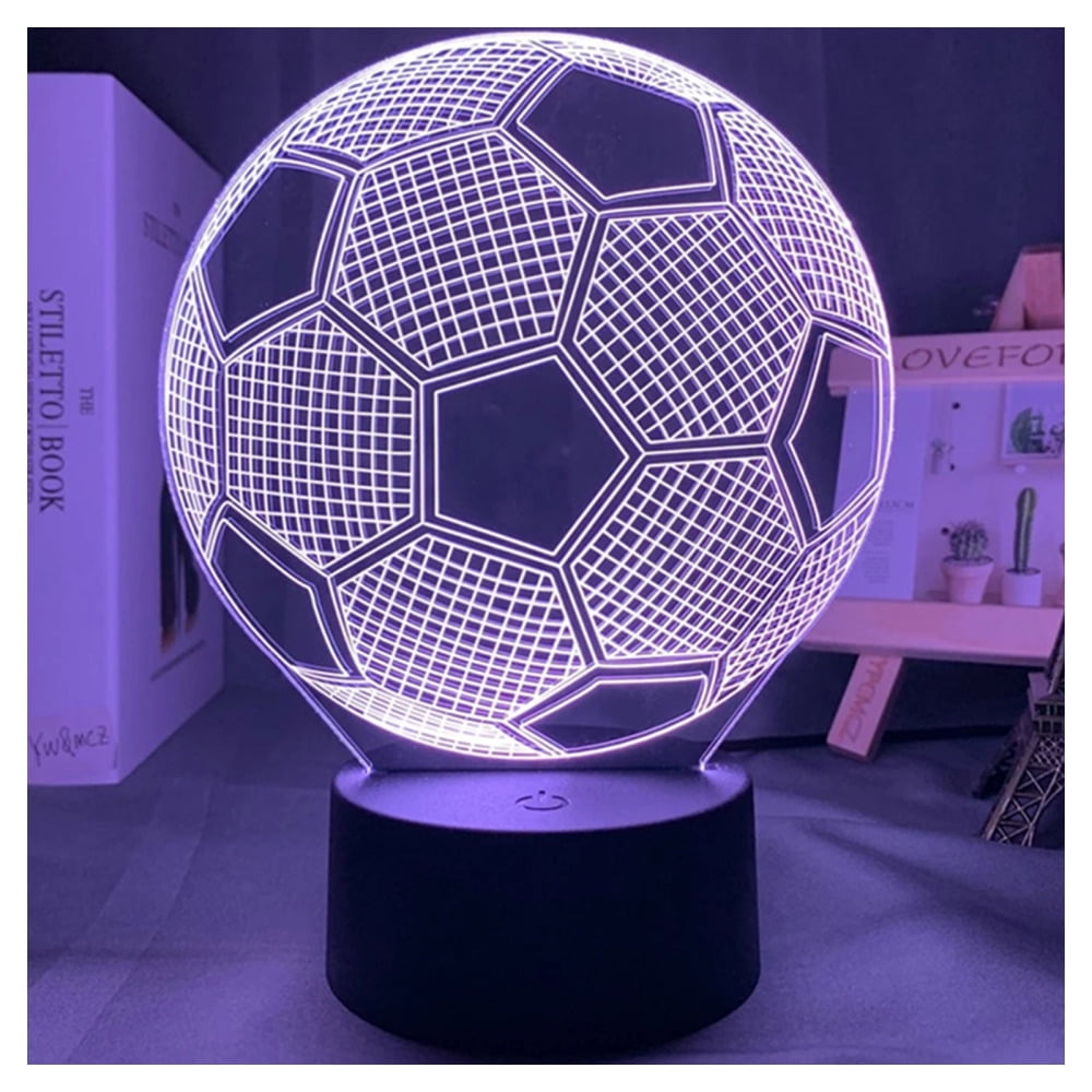 3D Illusion Night Lamp Basketball Ball Colorful Acrylic Nightlight ...