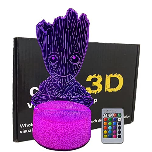 3D Illusion Night Light,LED Illusion Lamp with Remote & Smart Touch 7 ...