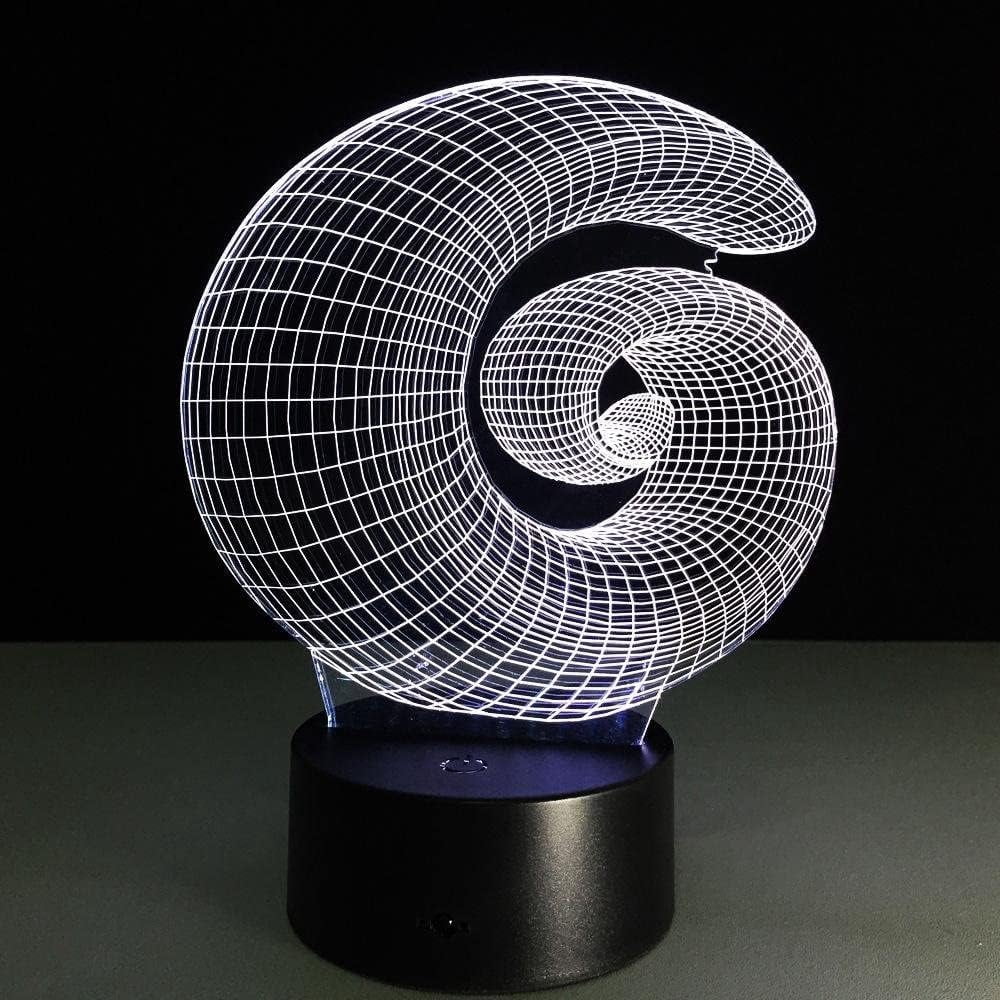 3D Illusion Night Light Spiral Desk Lamp, 3D Novelty Lamps, Creative ...