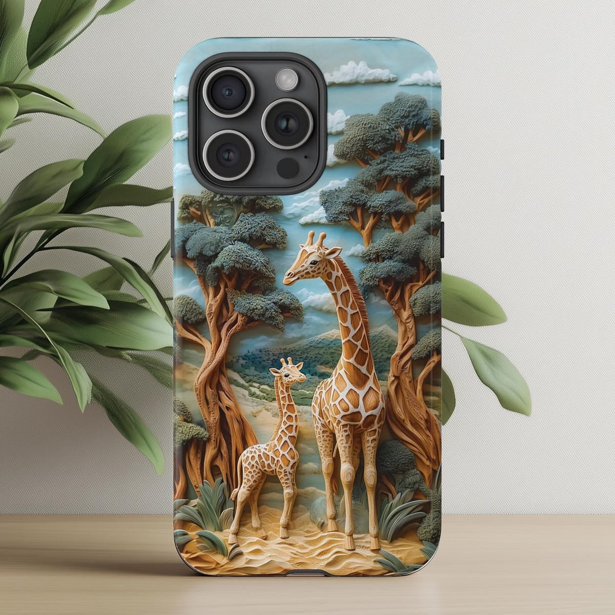 3D Illusion Printed Safari Wildlife Giraffe Case with iPhone 17 to 11 Pro Max - Walmart.com