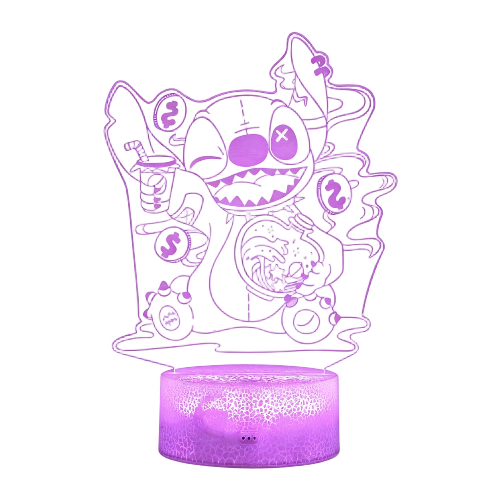 3D Illusion Stitch Night Light: Stitch Light with USB Charging & Smart ...
