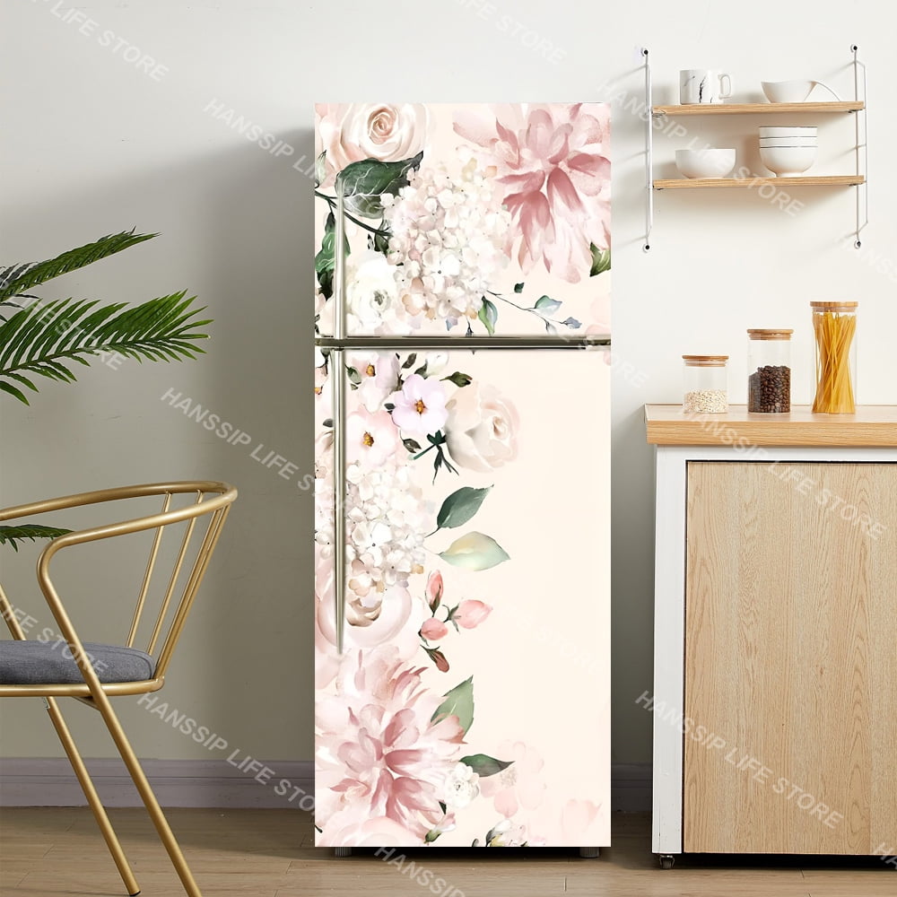 3D Illustration Sunflower Print Fridge Door Sticker Waterproof PVC ...
