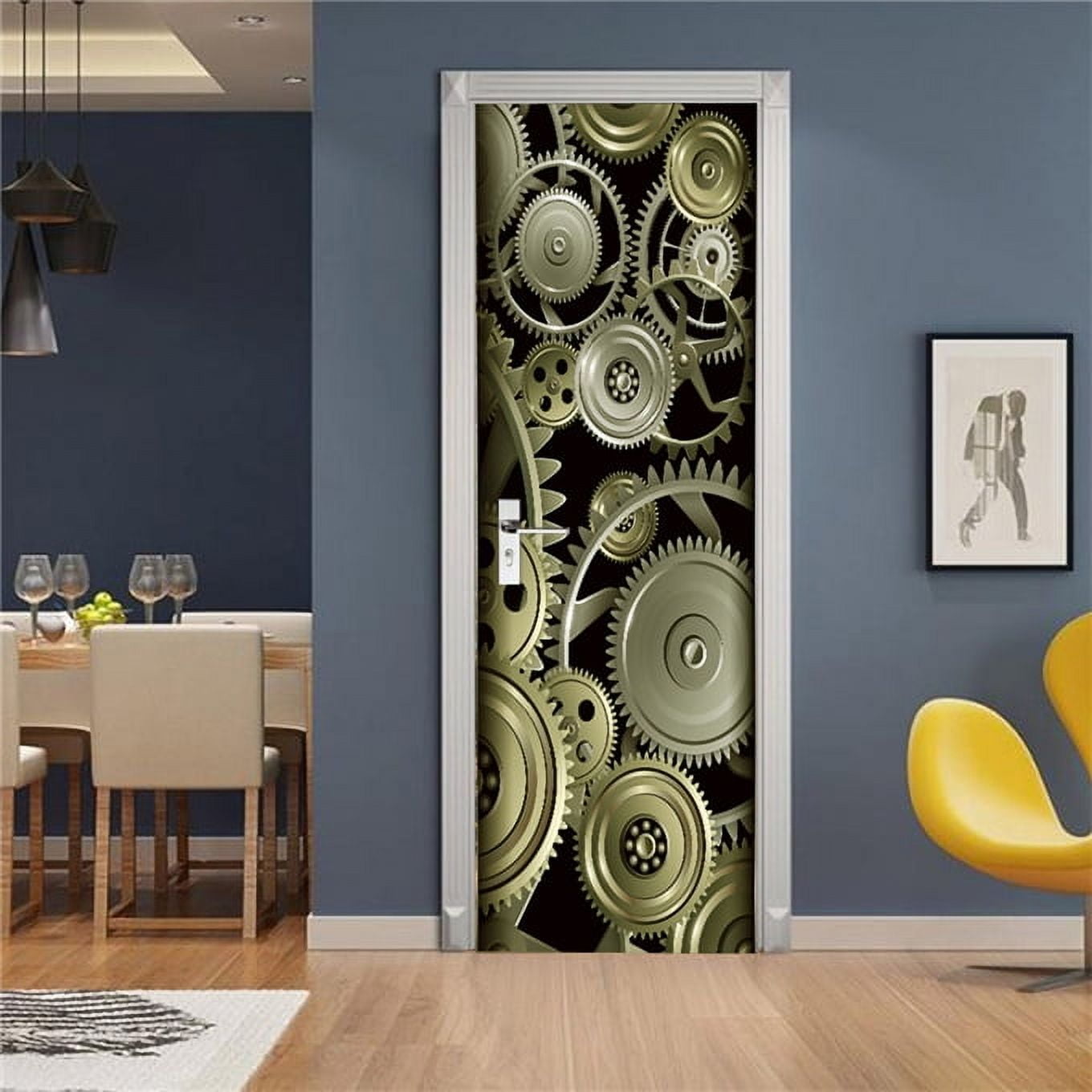 3D Imitation Metal Stereo Letter Door Sticker Wallpaper Self Adhesive ...