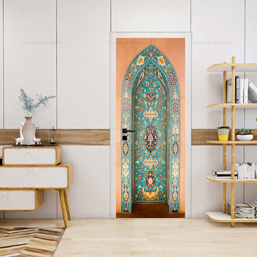 3D Imitation Wooden Door Sticker PVC Waterproof Self Adhesive for ...