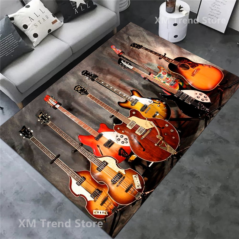 3D Instrument Guitar Carpet Rug for Home r Living Room Bedroom Kitchen ...