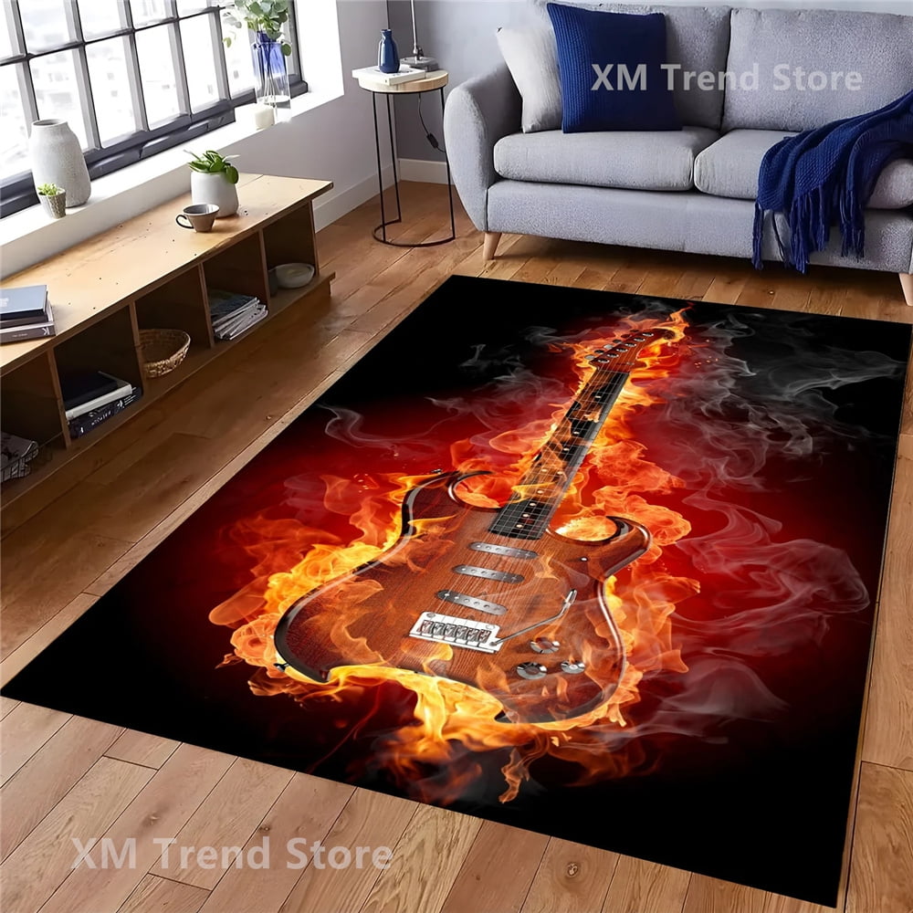 3D Instrument Guitar Carpet Rug for Home r Living Room Bedroom Kitchen ...