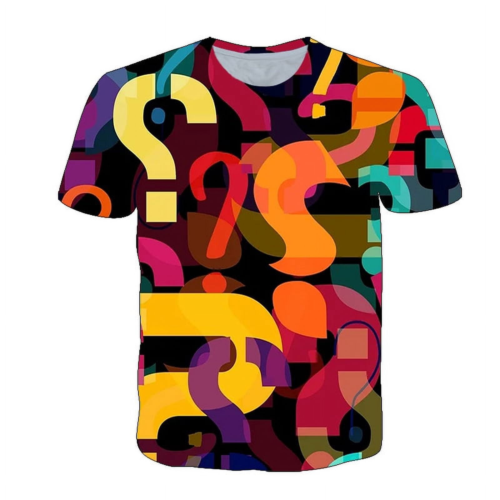 3D Interesting Question Mark Graphic t shirts Summer Fashion ...