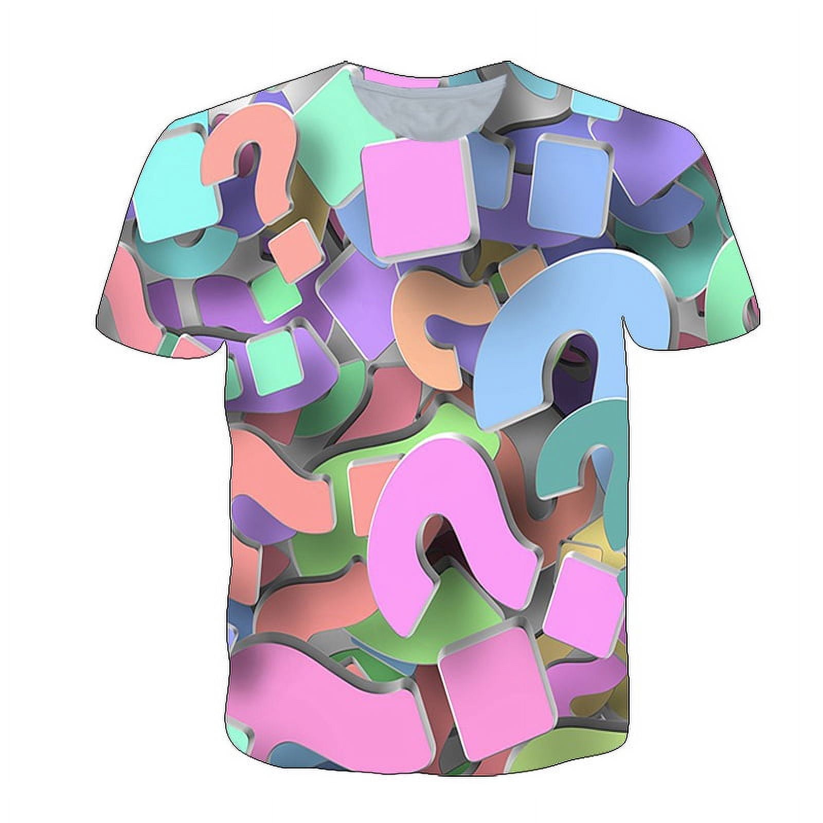 3D Interesting Question Mark Graphic t shirts Summer Fashion ...
