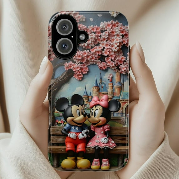 3D Japanese Cherry Blossom Cartoon Mouse Phone Case for 17 16 15 14 13 ...