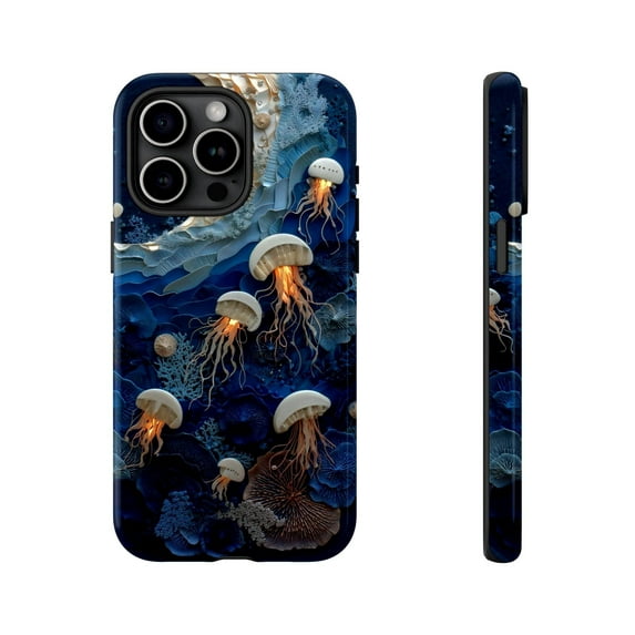 3D Jellyfish Ocean Deep Sea Waves Phone Case Marine Life iPhone 17 ...