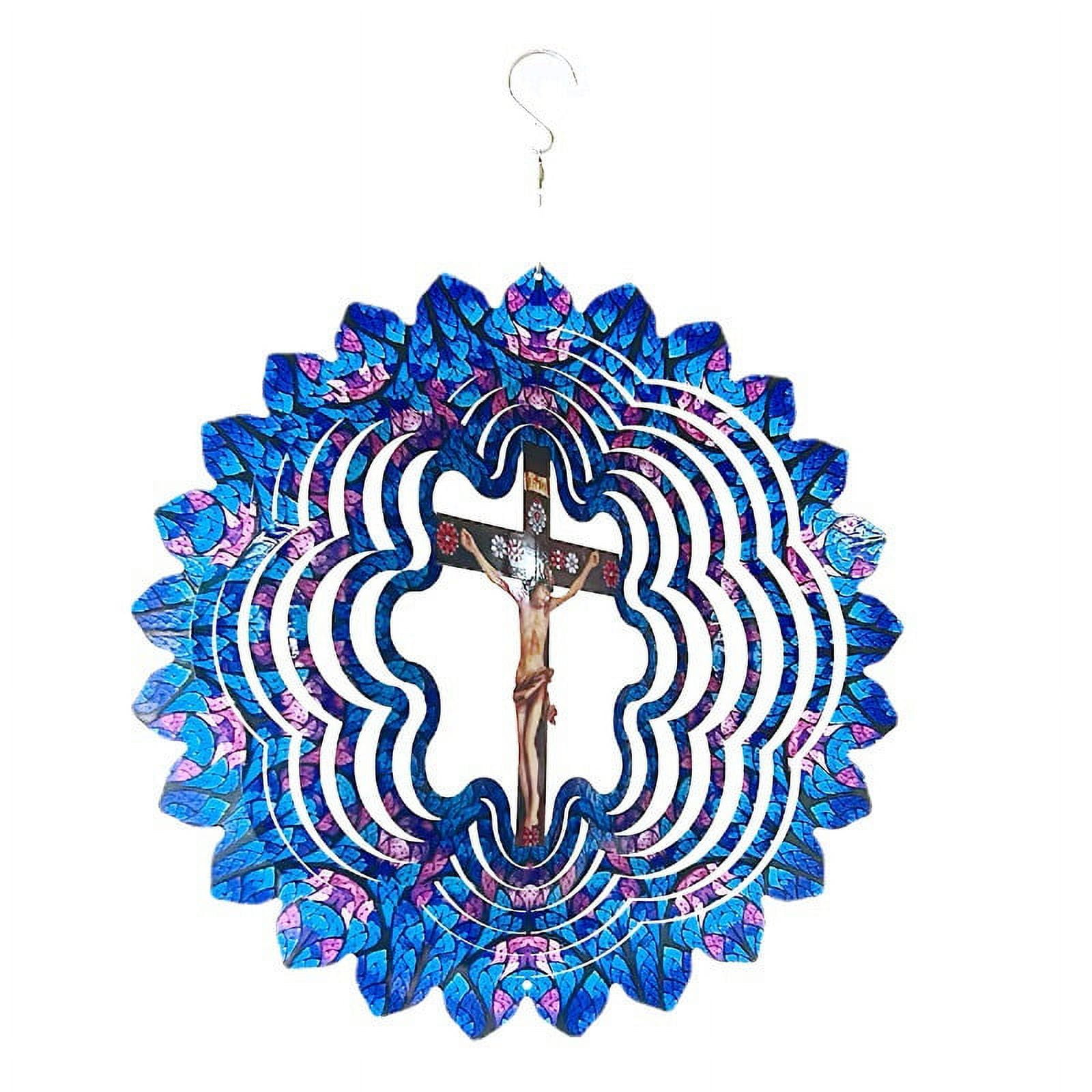 3D Jesus Wind Chimes, Stainless Steel Religious Craft, Wind Turning ...